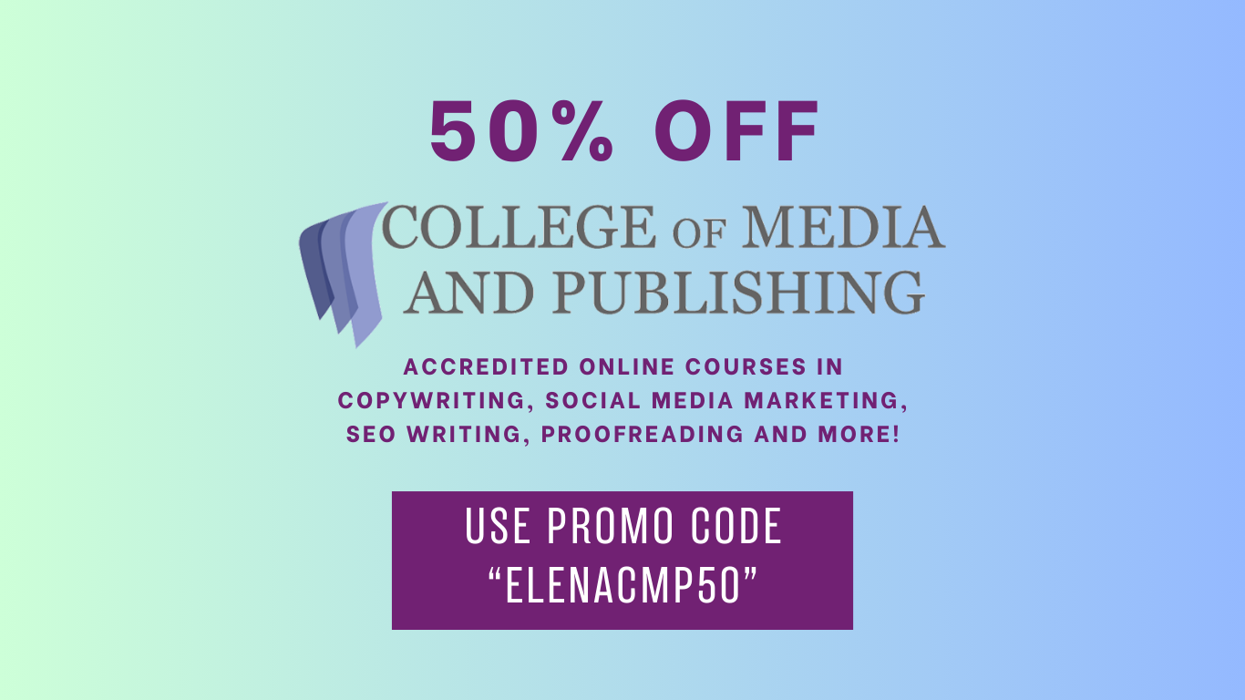 College of Media and Publishing discount code. Get 50% off all courses ...